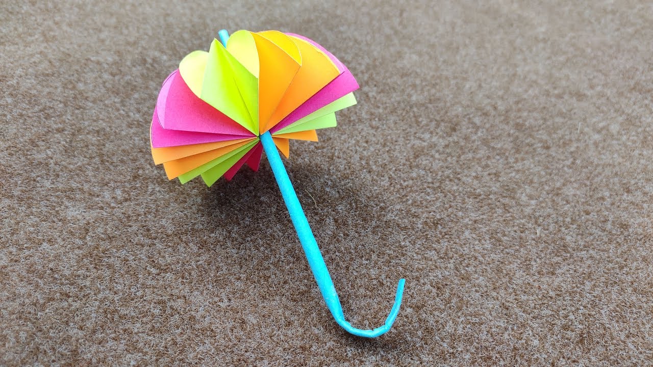 How To Make A Paper Umbrella // DIY Paper Umbrella Craft Ideas // Kids ...