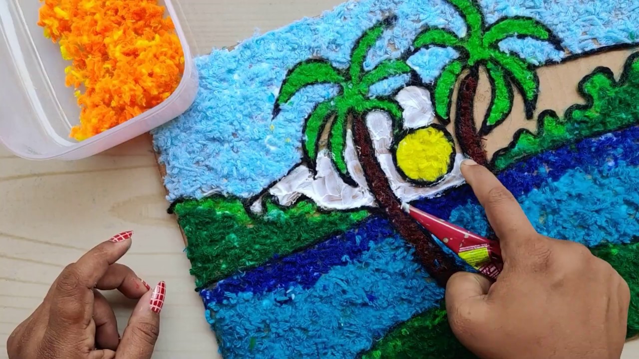 Landscape Scenery For Kids Using Woolen | DIY | Craft Ideas For School ...