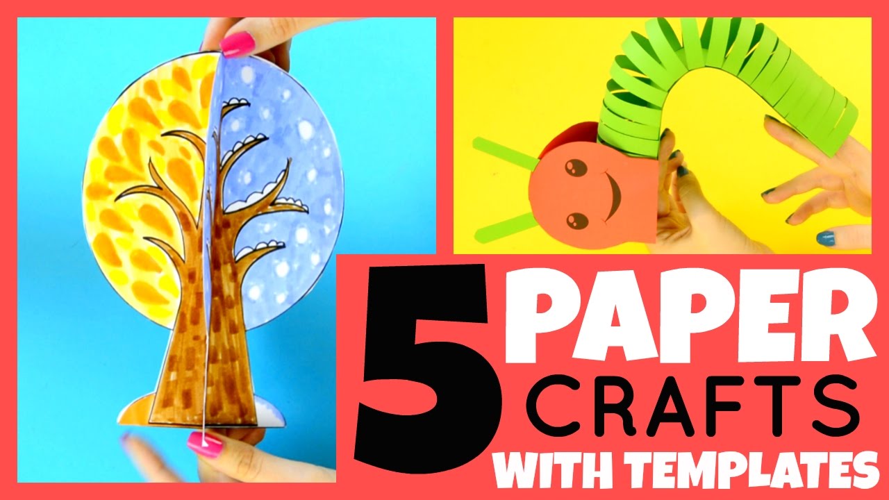 5 Paper Crafts For Kids With Templates - Paper Crafts Ideas For Kids ...