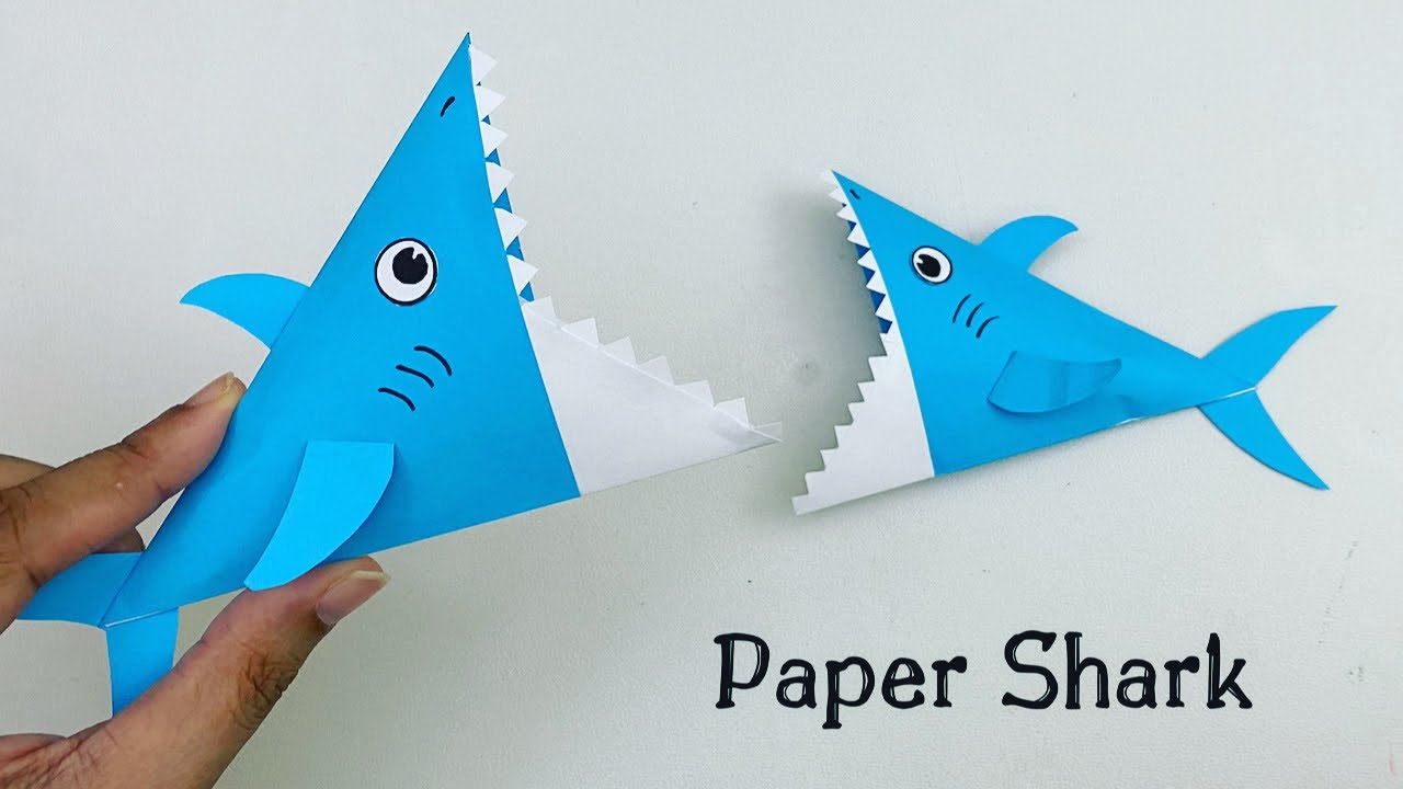 How To Make Easy Paper SHARK For Kids / Nursery Craft Ideas / Paper ...