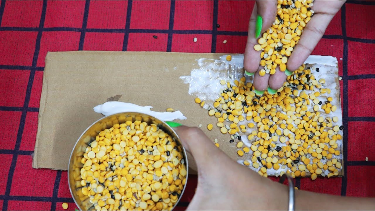 Kids Craft Ideas| Pulses Craft Ideas| Crafts For Kids| Daal Craft| Wall ...