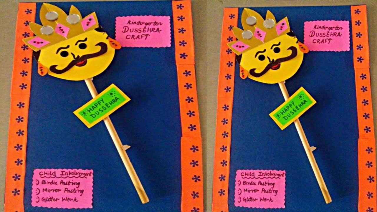 Dussehra Cards Craft Child School Cards Craft Ideas/DIY Dussehra Kids ...